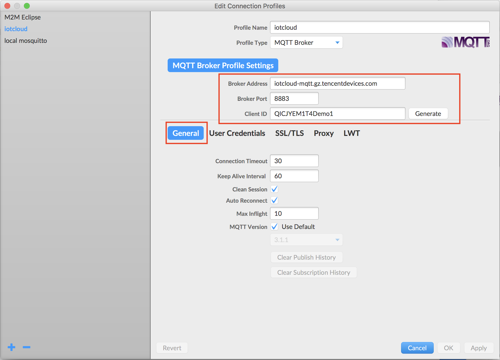 物联网通信 MQTT.fx 接入指南 - 快速入门 - 文档中心 - 腾讯云