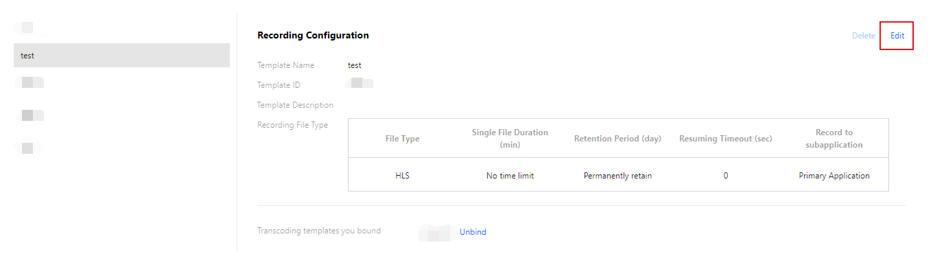 Creating Recording Template | Tencent Cloud